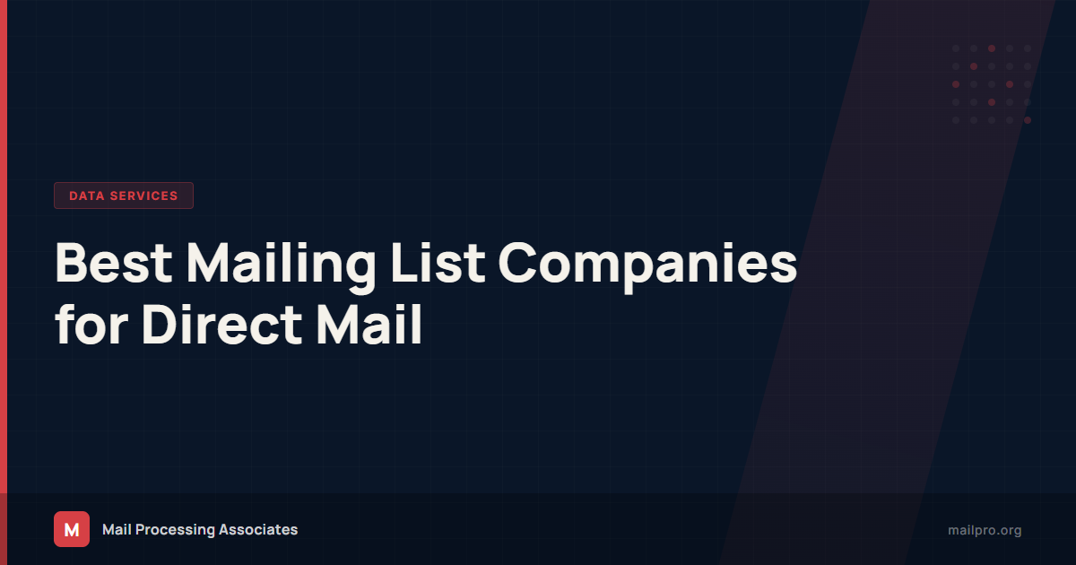 Best Mailing List Companies for Direct Mail (2026) | MPA