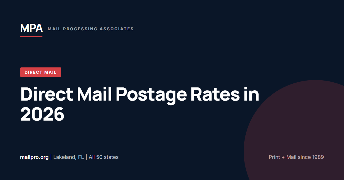 Direct Mail & Bulk Mail Postage Rates 2026: Cost by Class | MPA