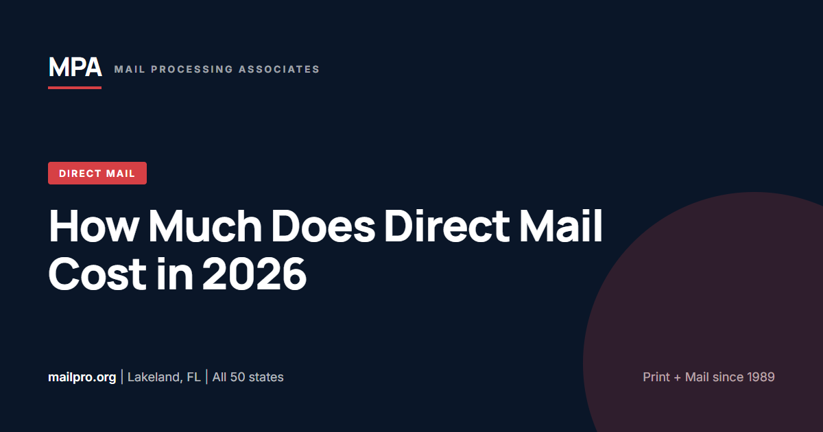 How Much Does Direct Mail Cost in 2026? Per-Piece Pricing & Postage ...