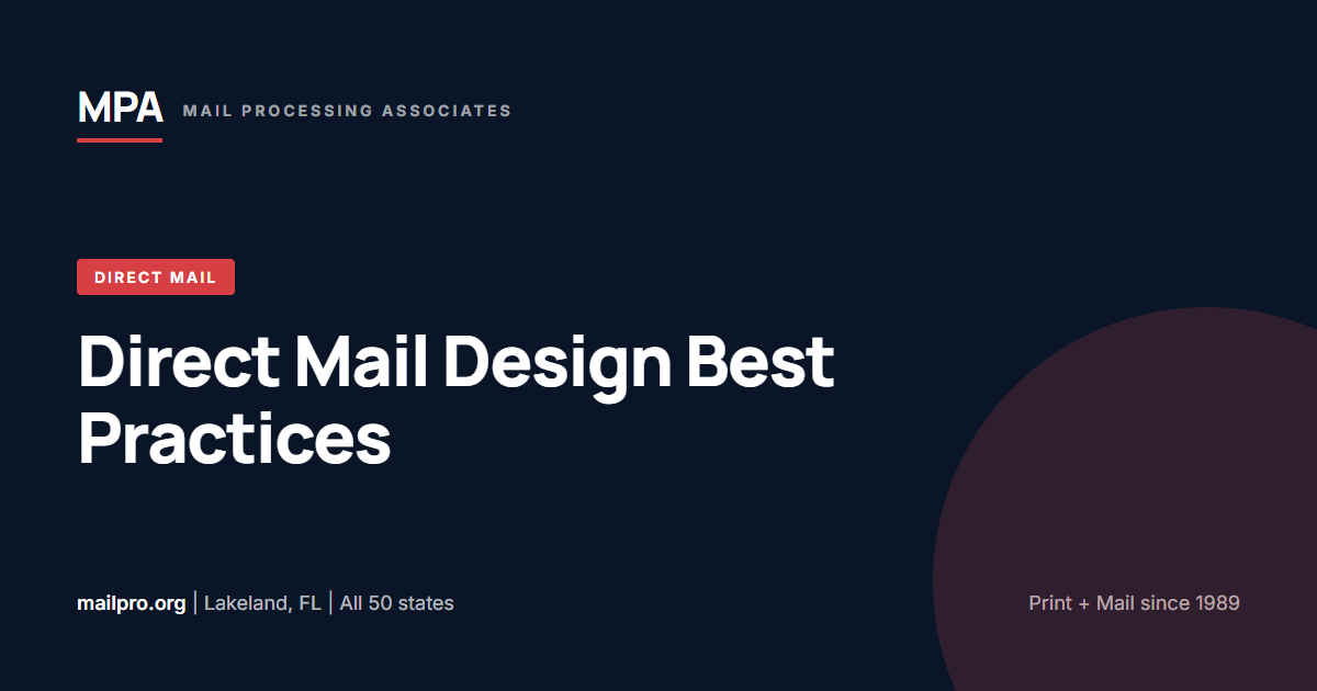 Direct Mail Design Best Practices: 2026 Guide | MPA