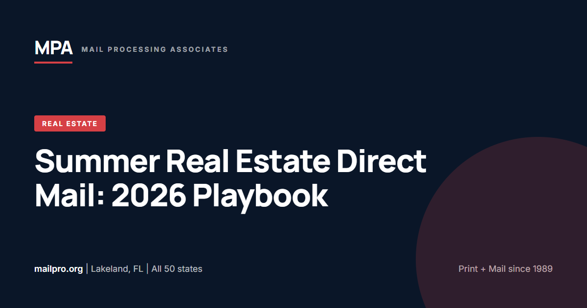 Summer Real Estate Direct Mail: 2026 Playbook | MPA
