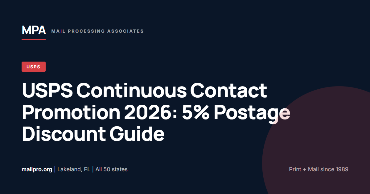 USPS Continuous Contact Promotion 2026: 5% Postage Discount