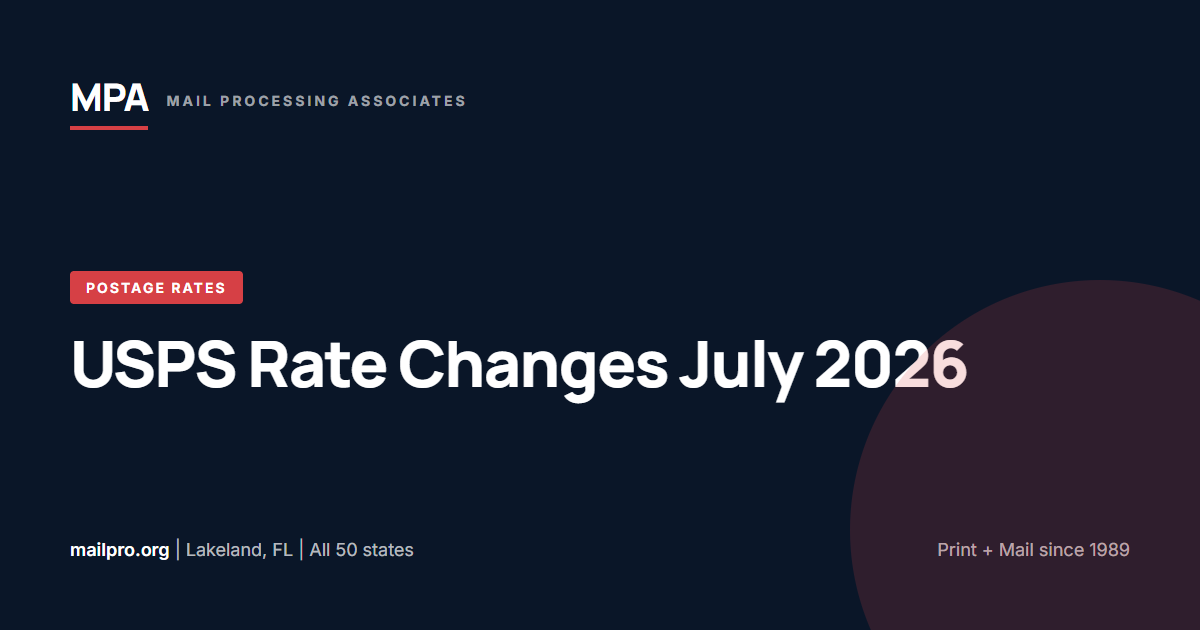 USPS Rate Changes July 2026: What's New July 12 | MPA